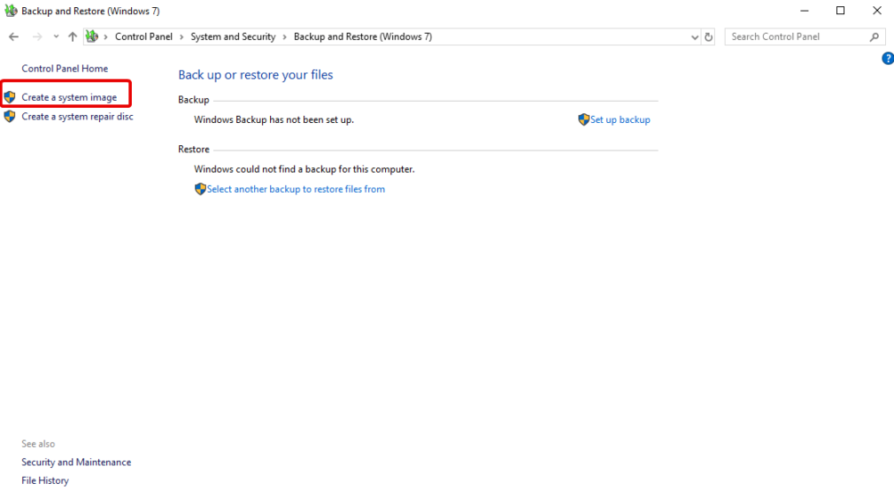 How to Create System Image in Windows 10 - TechCommuters