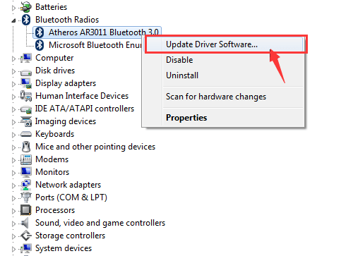 Bluetooth Peripheral Device doesn't have a Driver Windows 7