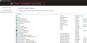 Programs And Features Settings in Windows 11 - Open/Enable/Disable